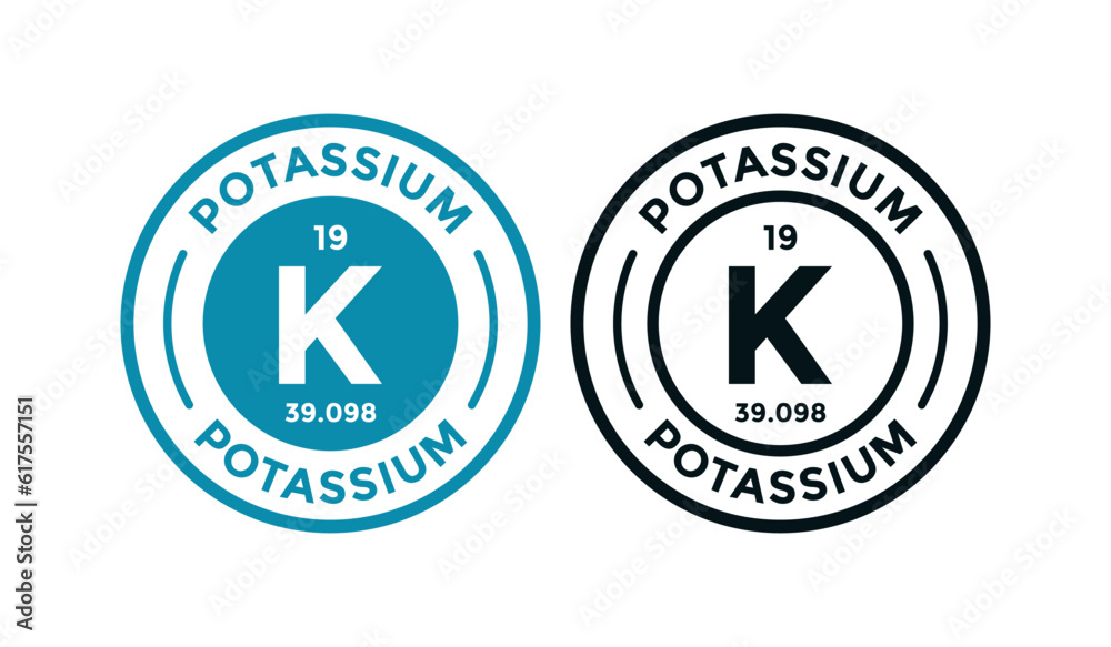 Potassium logo badge template. this is chemical element of periodic ...