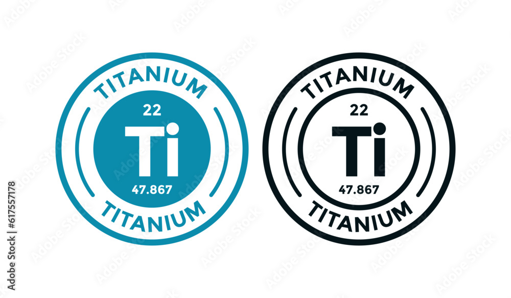 Titanium logo badge template. this is chemical element of periodic ...