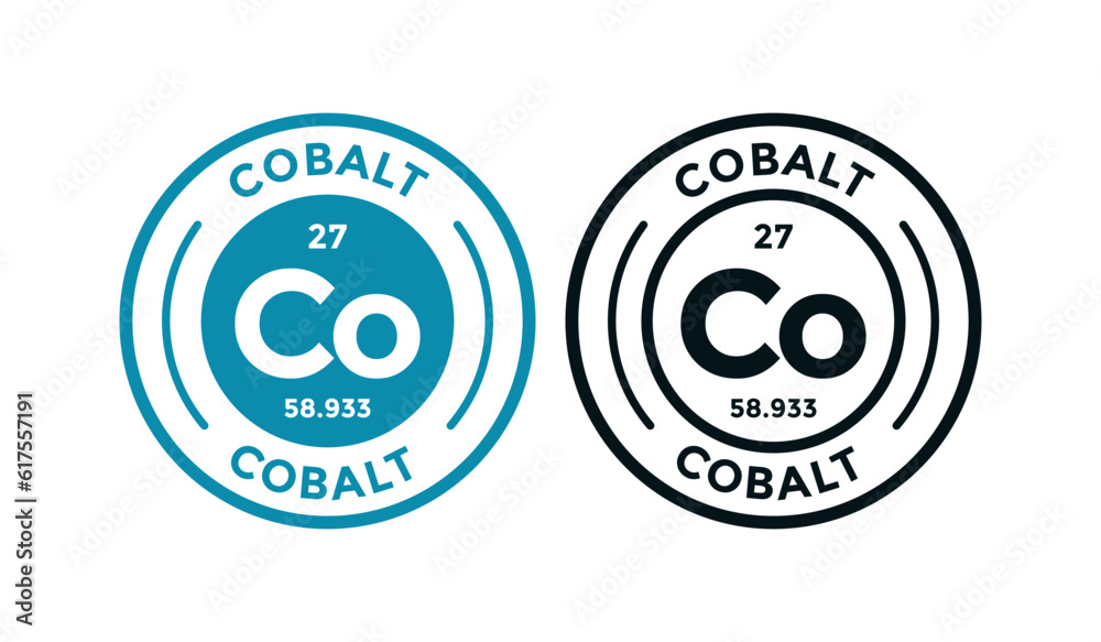 Cobalt logo badge template. this is chemical element of periodic table ...