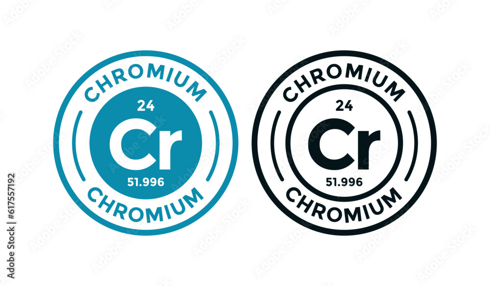 Chromium logo badge template. this is chemical element of periodic ...