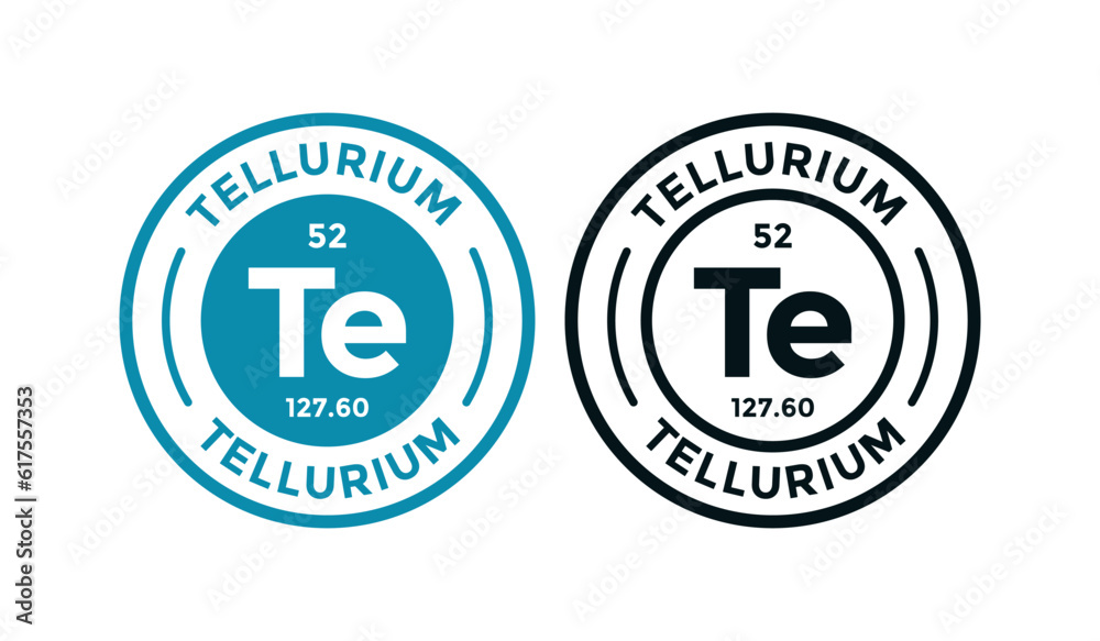 Tellurium logo badge template. this is chemical element of periodic ...