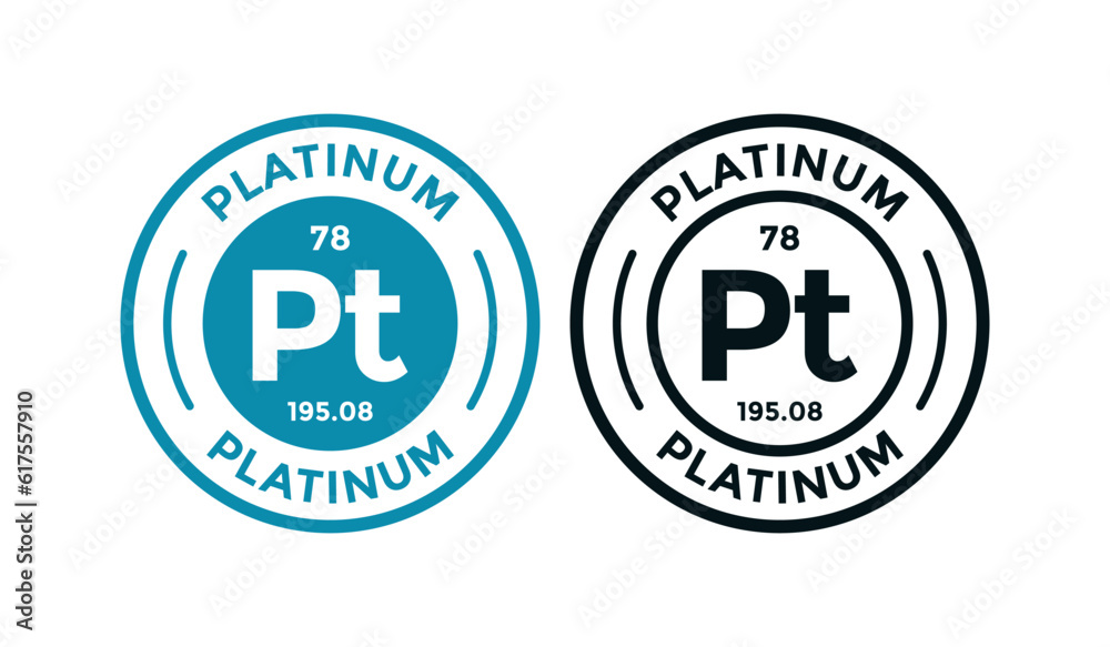 Platinum logo badge template. this is chemical element of periodic ...