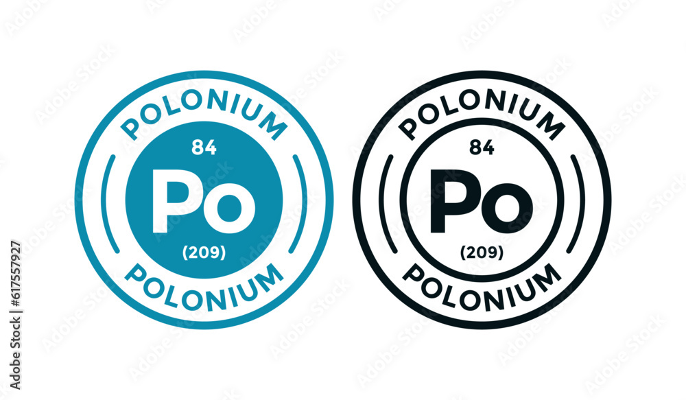 Polonium logo badge template. this is chemical element of periodic ...