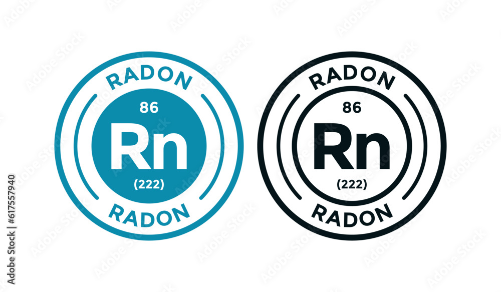 Radon logo badge template. this is chemical element of periodic table ...
