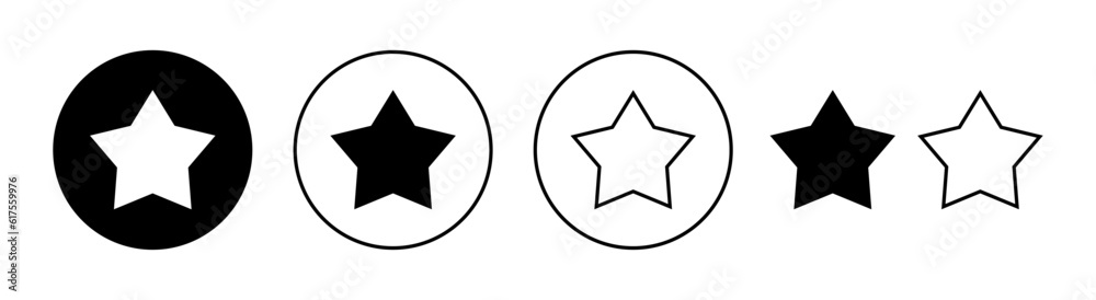 Star Icon set for web and mobile app. rating sign and symbol. favourite ...