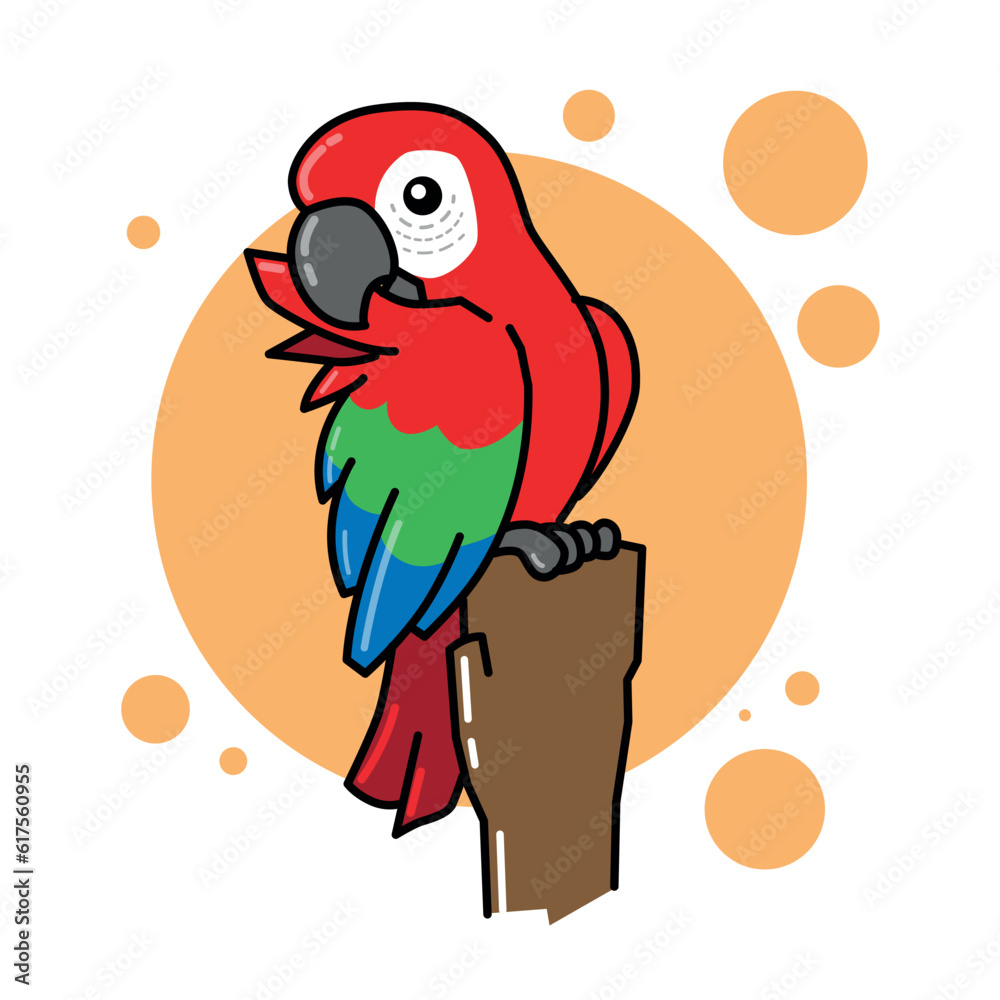 cartoon exotic bird - Guacamaya Stock Vector | Adobe Stock