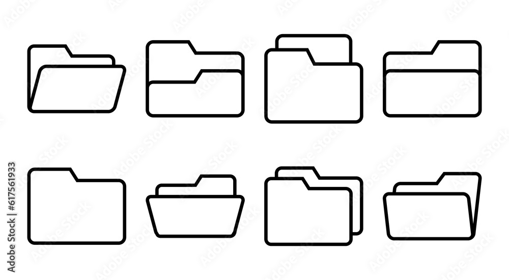 Folder icon set illustration. folder sign and symbol Stock Vector ...