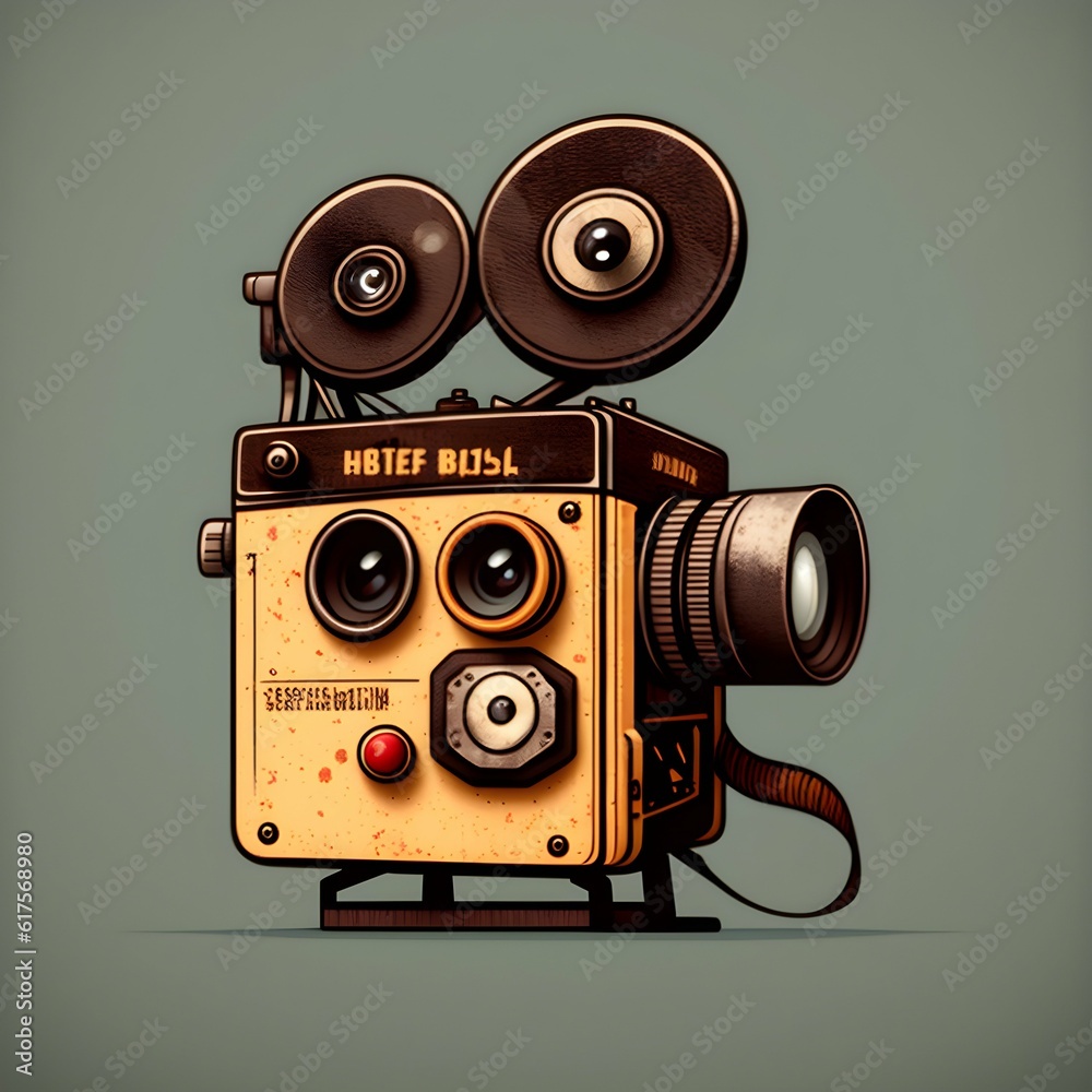 8mm camera 8mm camera as a fictional old school street art style ...