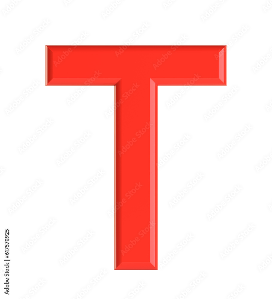 Red letter. Beautiful font for your design. Isolated on white ...