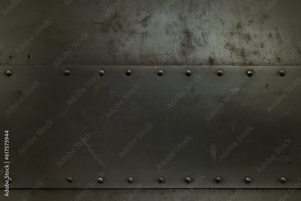 Abstract background of metallic military armor plate as copyspace. AI ...