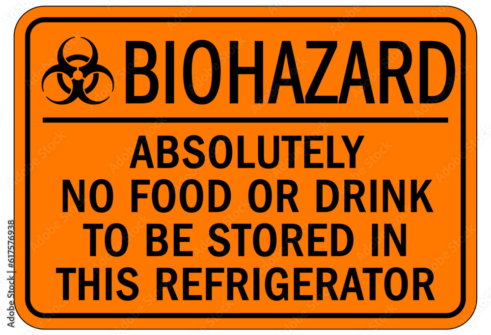 Vetor de Biohazard warning sign and labels absolutely no food or drink ...