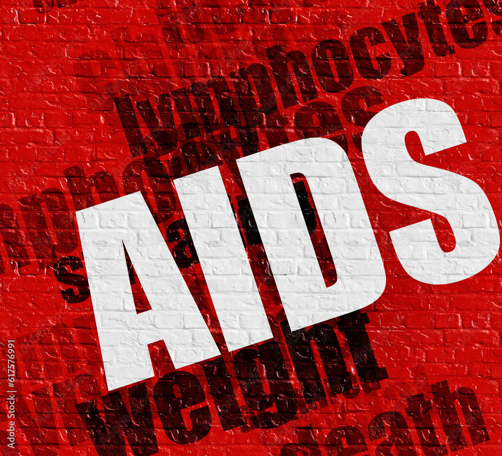 Medicine concept: AIDS - Acquired Immune Deficiency Syndrome - on the ...