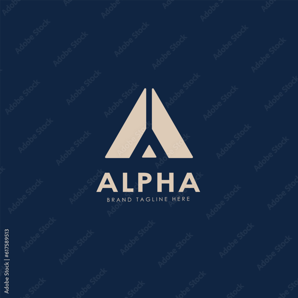 Simple logo design Alpha logo, a logo that has dynamic characteristics ...