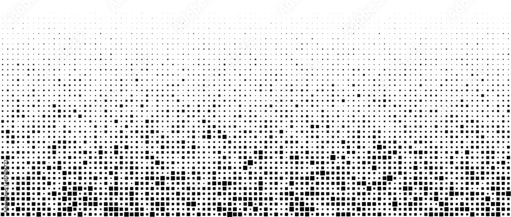 Halftone pixelated gradient background. Faded square particles texture ...