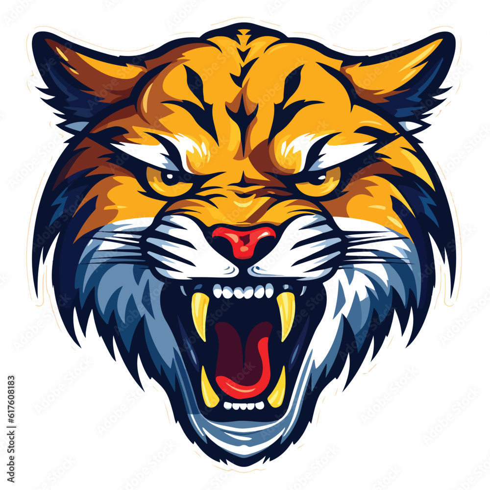 A majestic wildcat mascot, embodying the spirit of a sports team, its ...