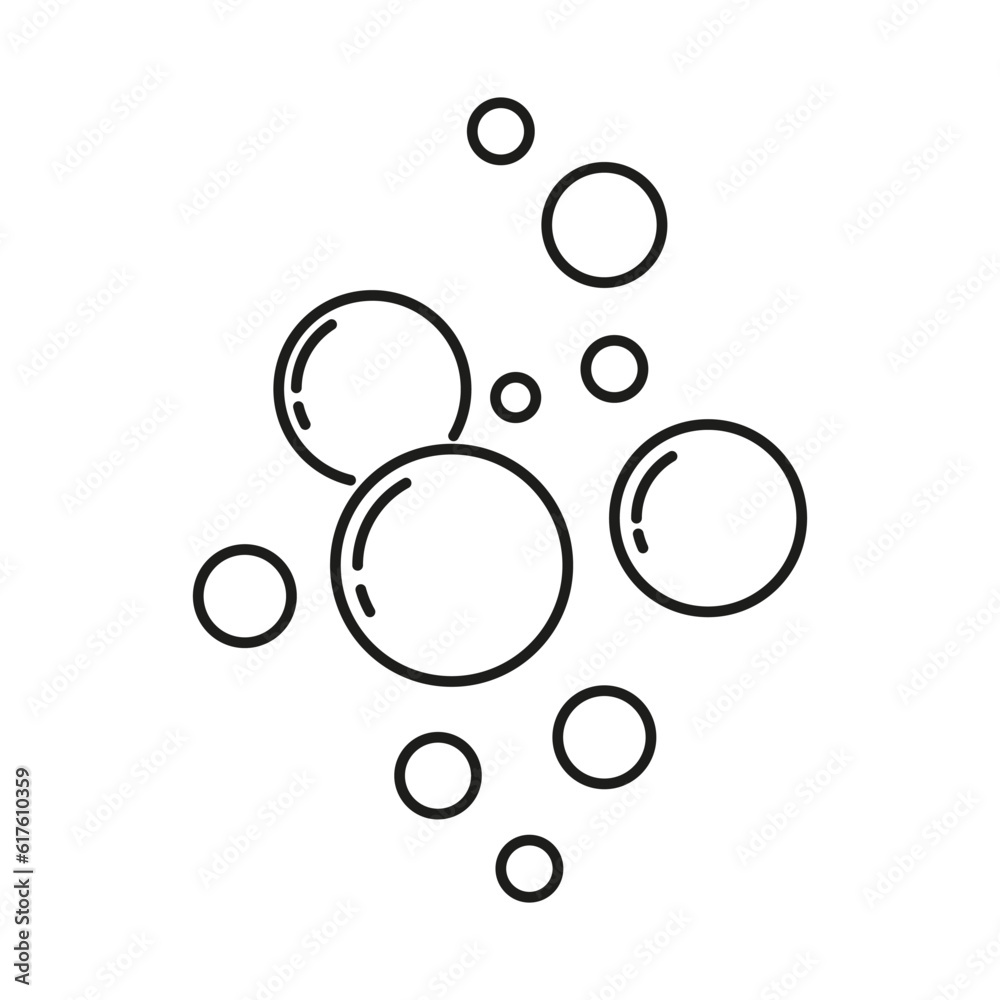Bubbles vector outline icon, bubble vector line icon isolated on white ...
