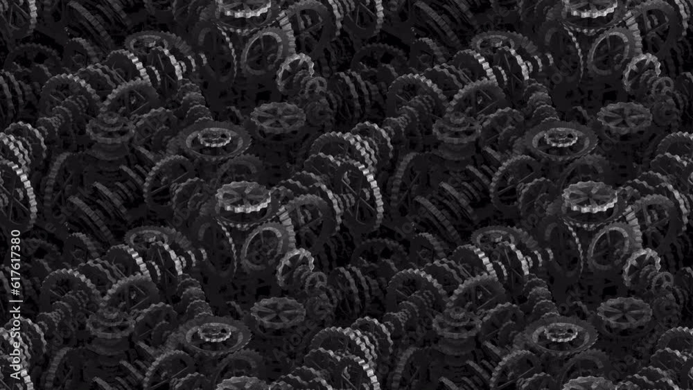 Cog Wheel Mechanism Iron Loop Tile texture. This footage is loopable ...