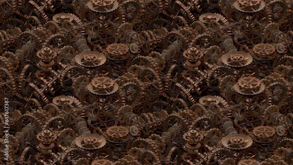 Cog Wheel Mechanism Rust Loop Tile texture. This footage is loopable ...
