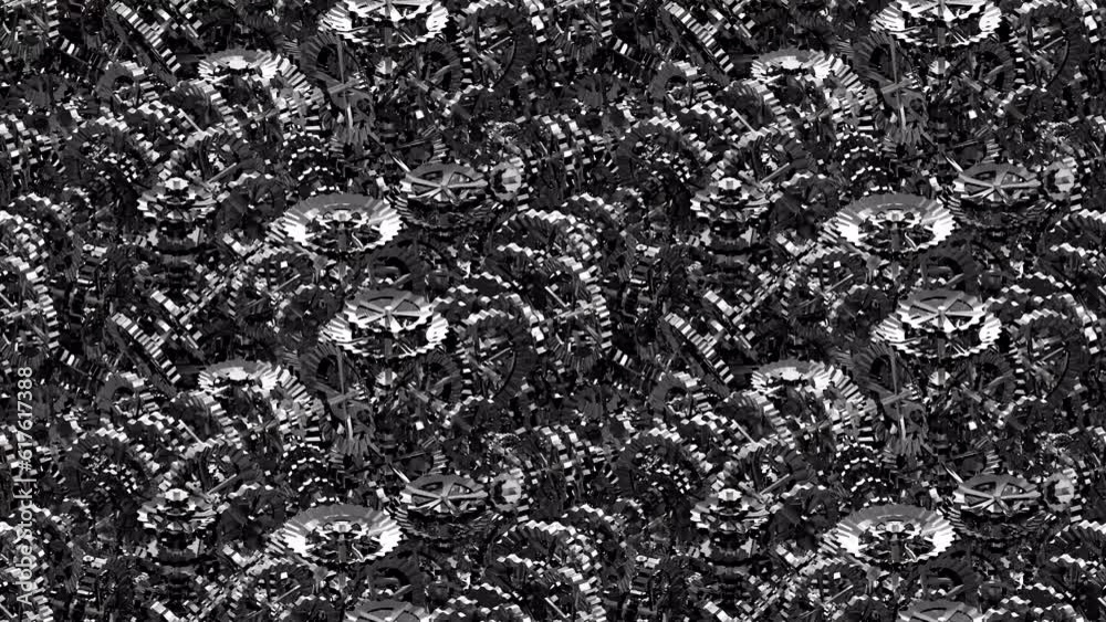Cog Wheel Mechanism Silver Loop Tile texture. This footage is loopable ...