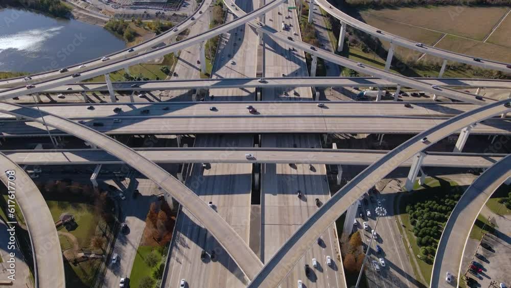 Impressive drone footage of the freeway junction of Interstate 10 and ...