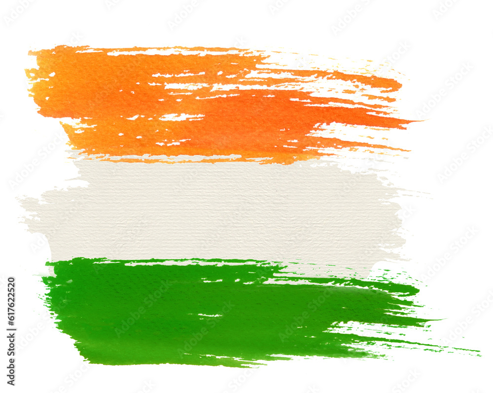 Watercolor flag of India. Splash, spot shape of banner with wet water ...