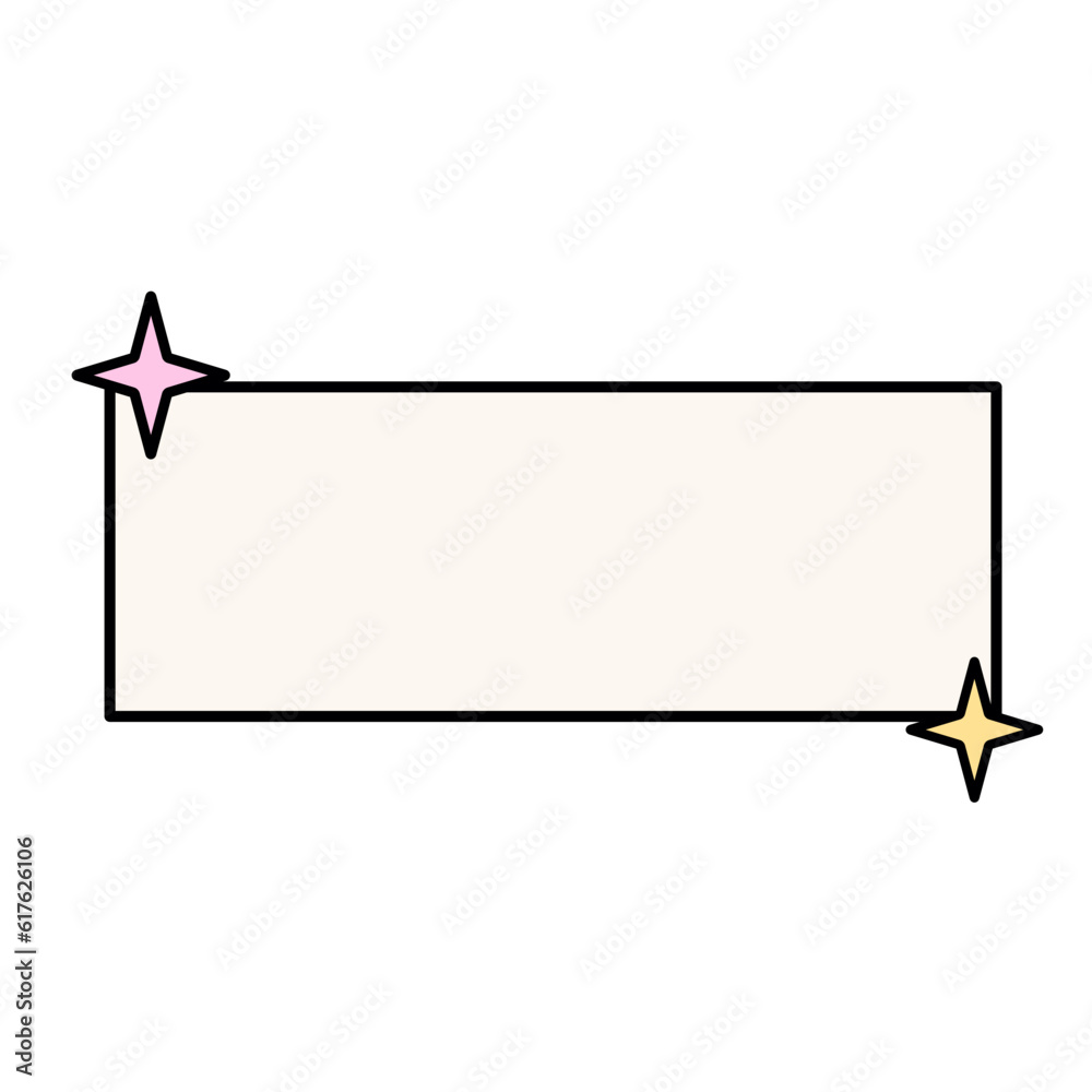 Rectangle shapes frame. Header. Pastel aesthetic element. illustrated ...