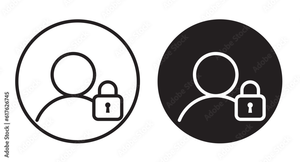 Account register or login privacy icon set. Account closed vector ...