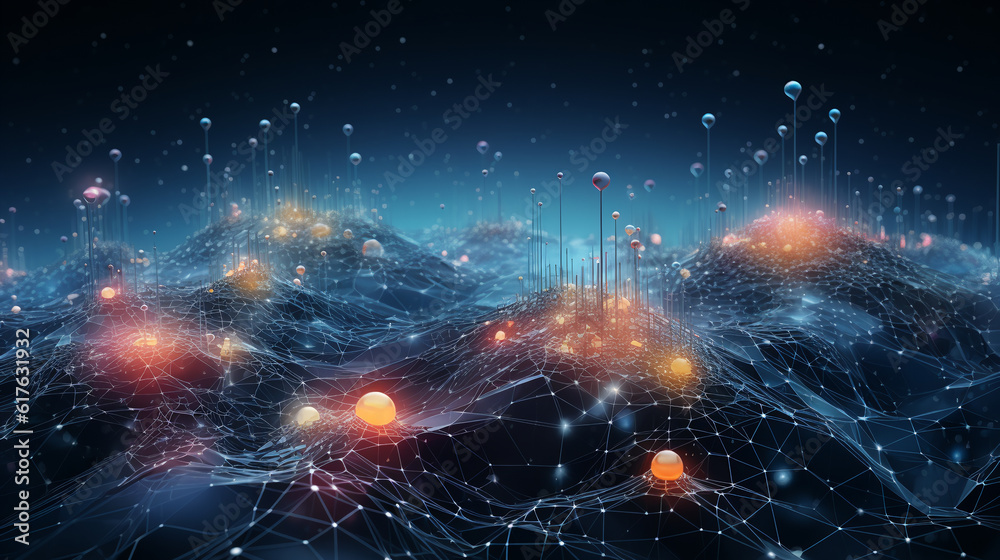 Immerse yourself in the realistic illustration of magnified AI network ...