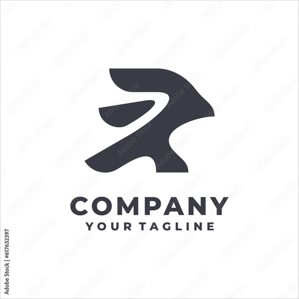 raven logo design initial letter r Stock Vector | Adobe Stock