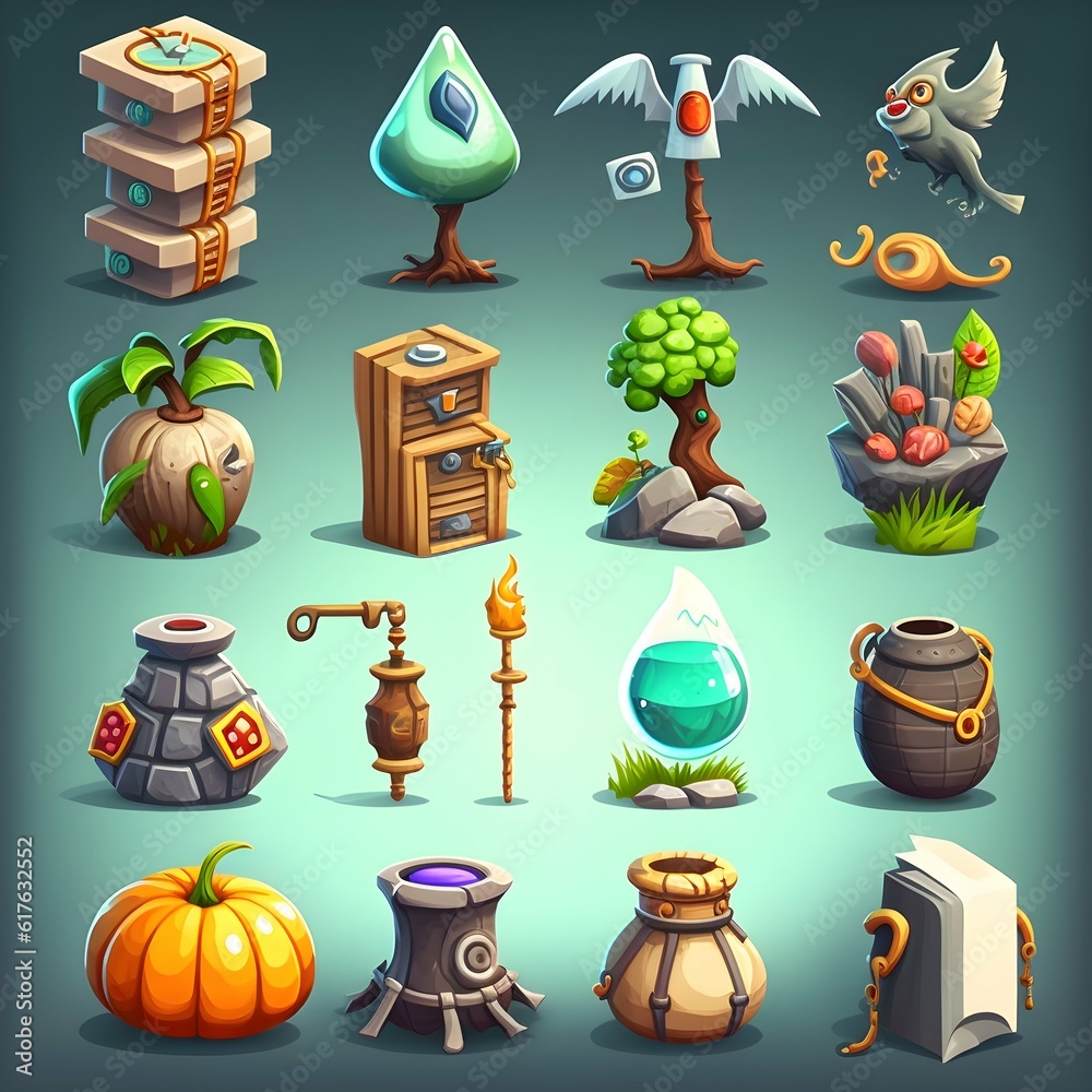 concept art for real life game gamification skill set of characters ...