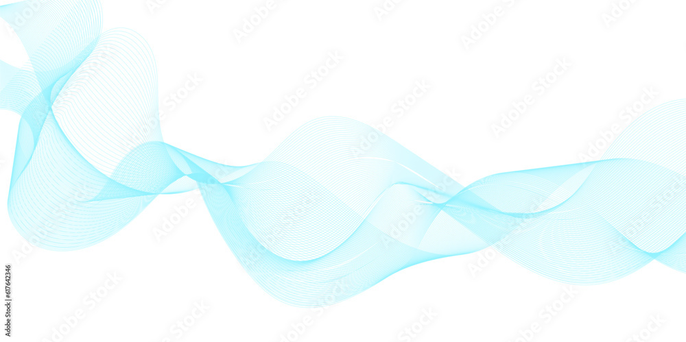 Abstract blue blend wave lines on transparent background. Modern blue ...