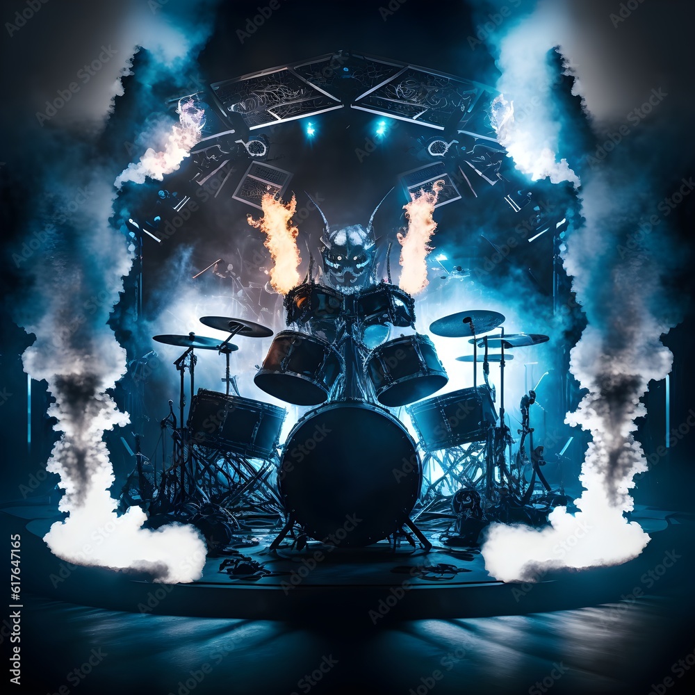 5 spot show concert stage heavy metal smoke band livestream piano bass ...