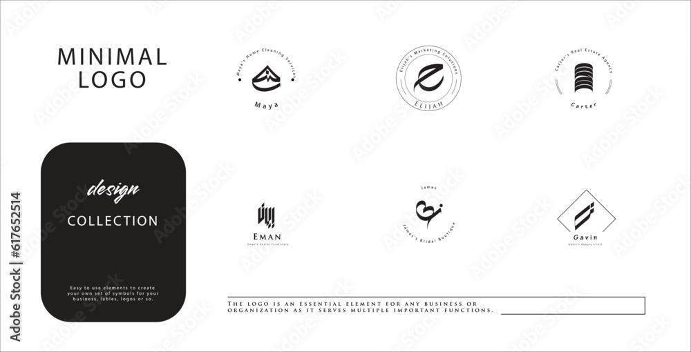 Unveiling Logos with Calligraphic Grace Stock Vector | Adobe Stock