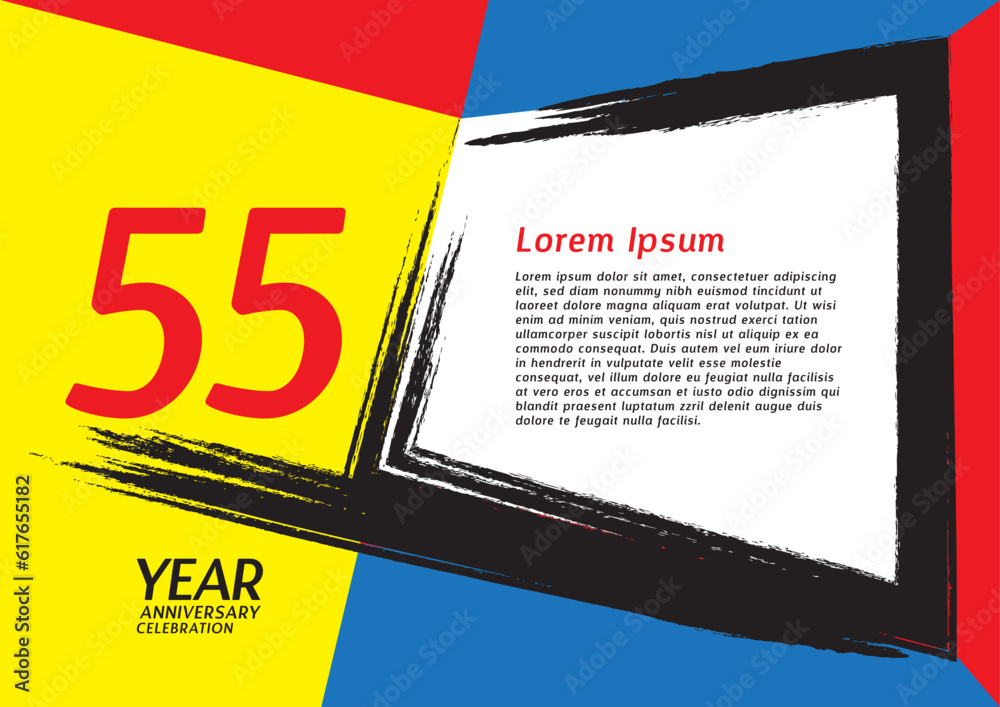 55 year anniversary celebration on modern background for poster, banner ...
