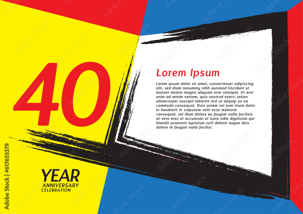 40 year anniversary celebration on modern background for poster, banner ...