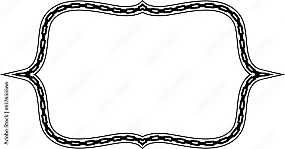 Rectangle shape Chain round frame Chain let design texture decorative ...