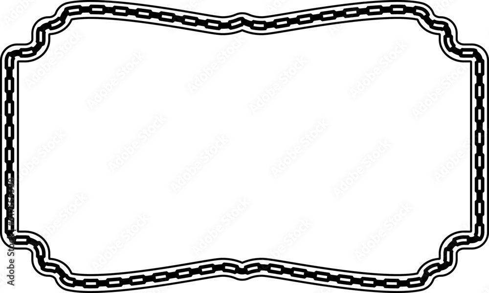 Rectangle shape Chain round frame Chain let design texture decorative ...