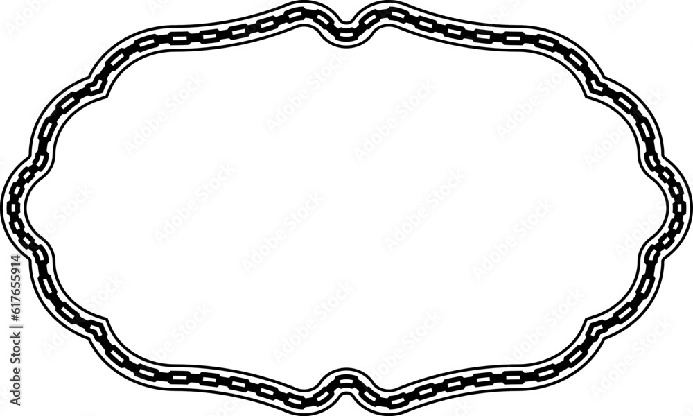 Rectangle shape Chain round frame Chain let design texture decorative ...