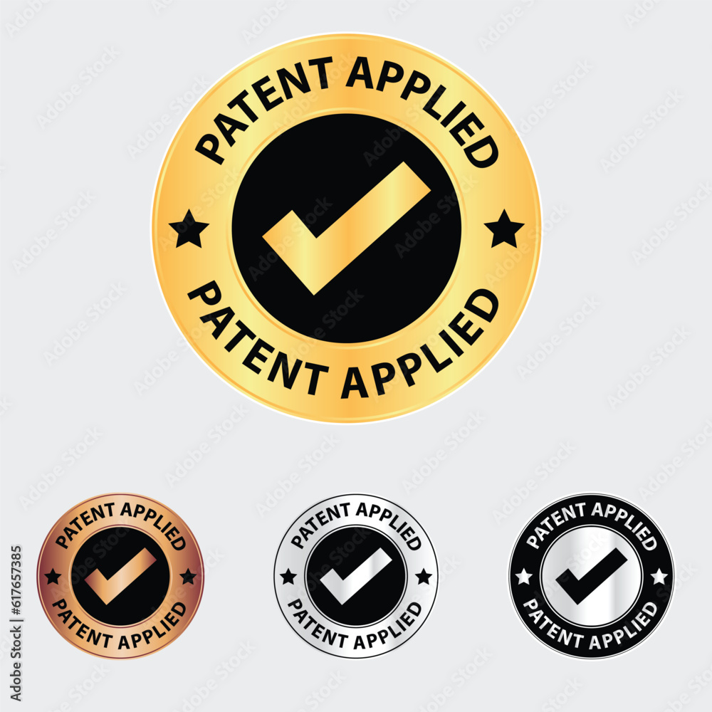patent applied icon, badge, emble, logo, sign, symbol, stamp, flat ...