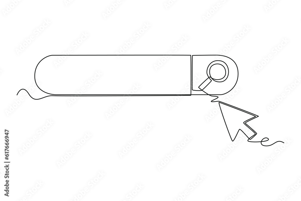 Continuous one line drawing Search web concept. Single line draw design ...