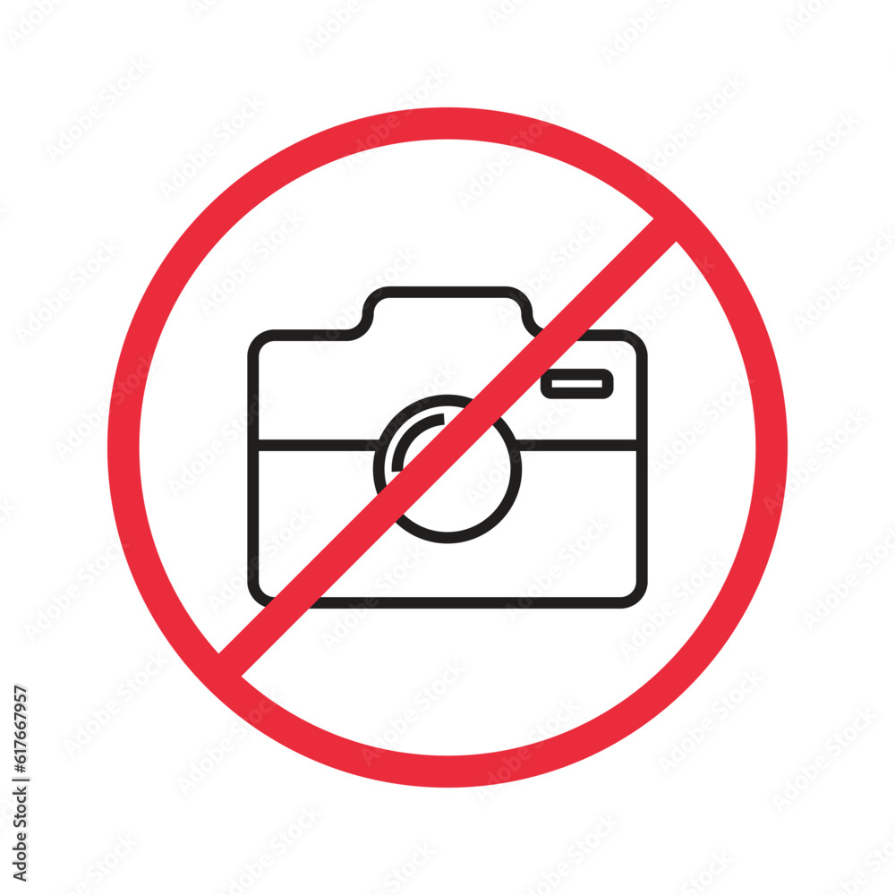 Prohibition No Photo Sign, No Photographing Prohibition Sign Symbol, No ...