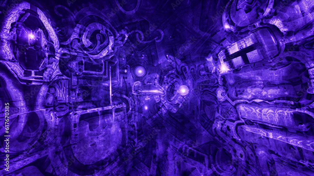 Abstract complex alien hieroglyphs symbols, digital illustration art ...