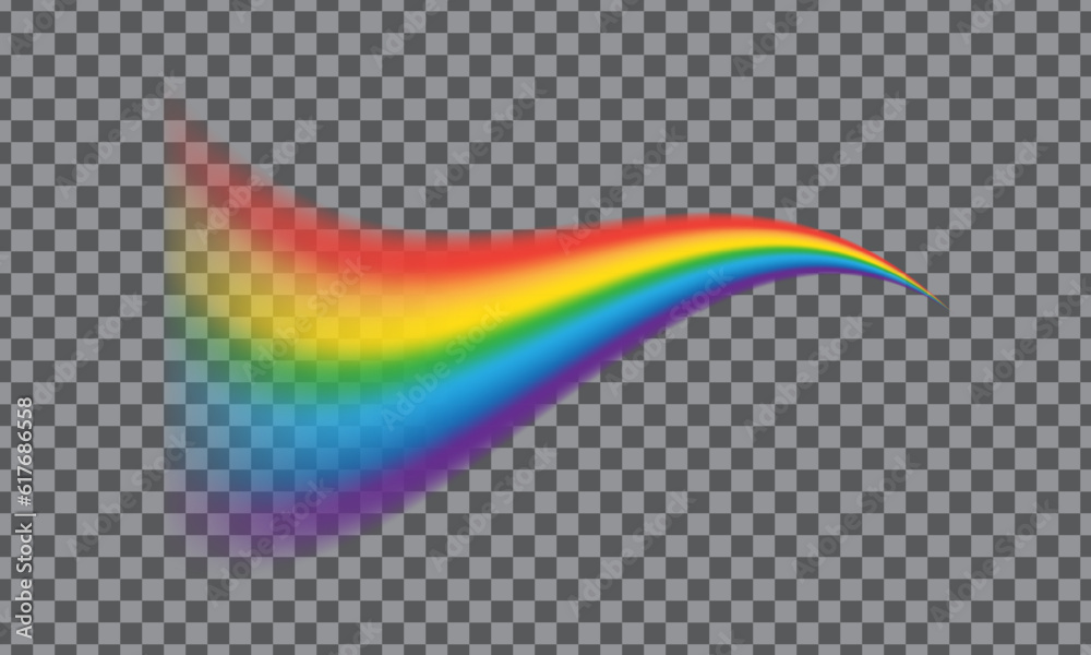 Realistic rainbow shape isolated on transparent background Stock Vector ...