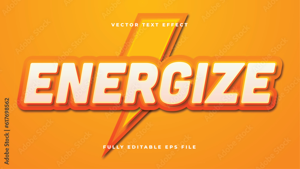 Energize Full of Power Text Effect Stock Vector | Adobe Stock