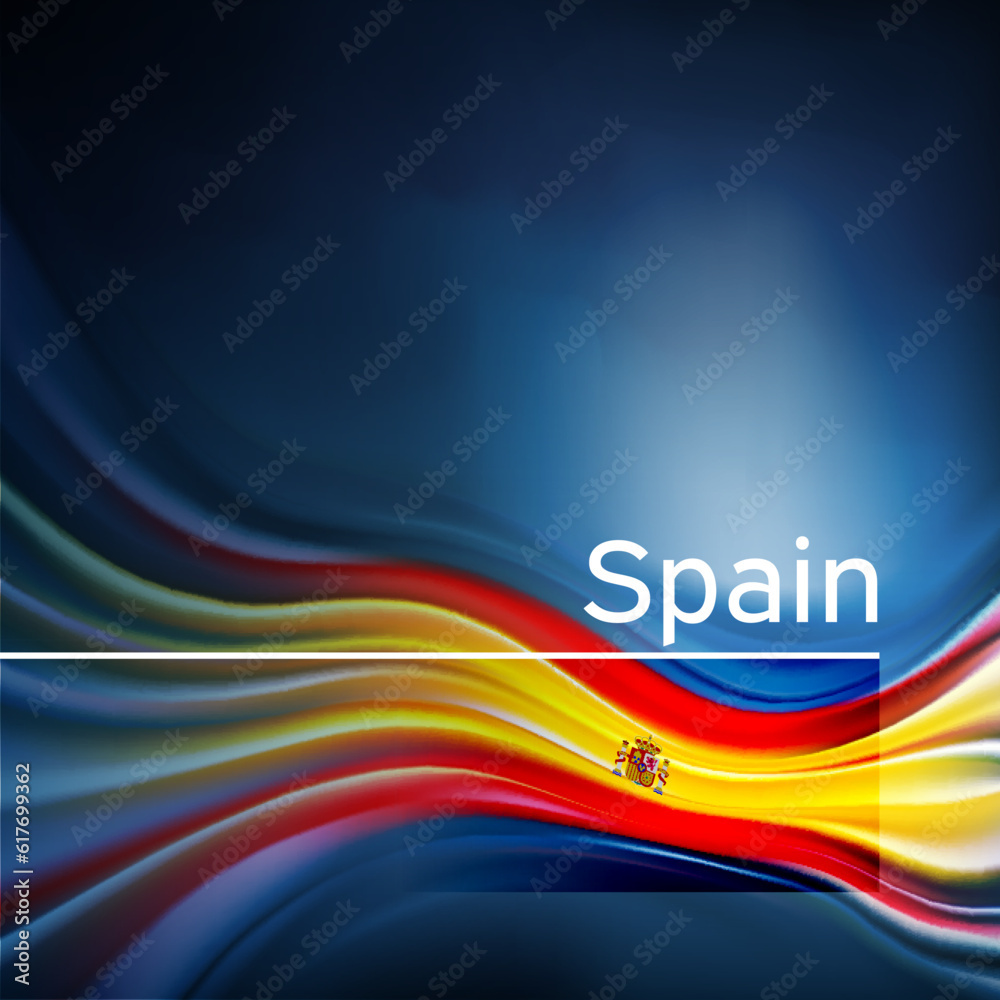 Spain flag background. Abstract spanish flag in the blue sky. National ...
