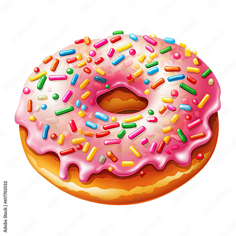 Delicious donut on transparent background. Sweet treats cartoon clipart ...