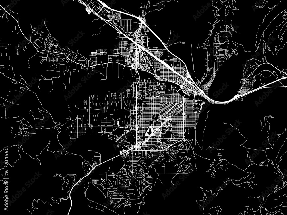 Vector road map of the city of Missoula Montana in the United States of ...