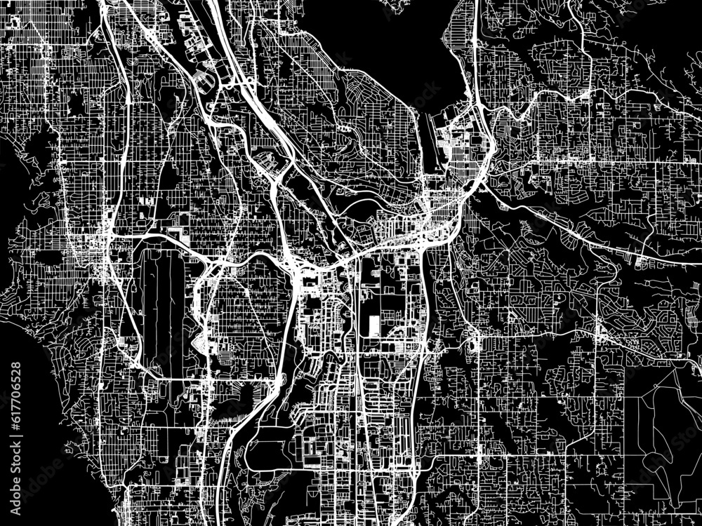 Vector road map of the city of Renton Washington in the United States ...