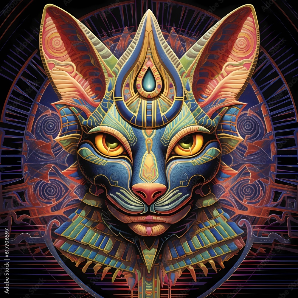 Egyptian god Bastet. Bastet, Egyptian god, faith, religion. Created with Generative AI ...