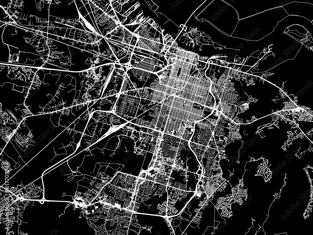 Vector road map of the city of Savannah Georgia in the United States of ...